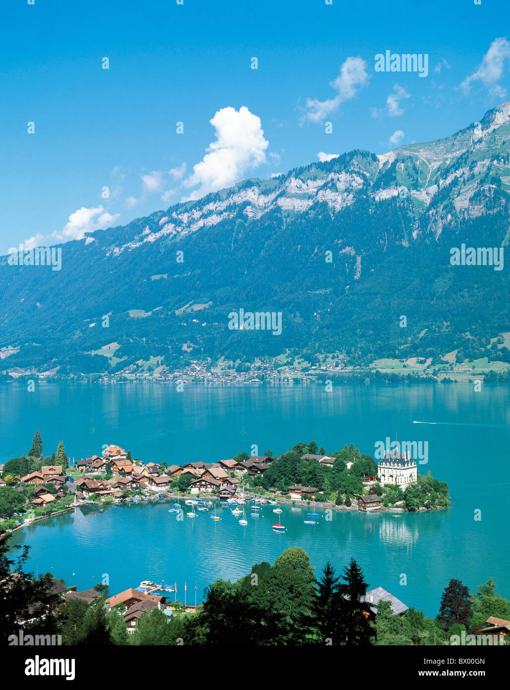 Alpen Alpen Berge Berner Oberland Brienzersee See Meer Dorf Iseltwald ...