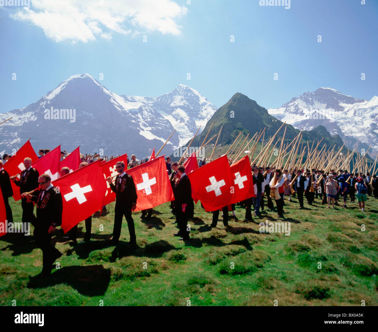 Switzerland Folklore Tradition Männlichen Alp Stockfotos & Switzerland ...