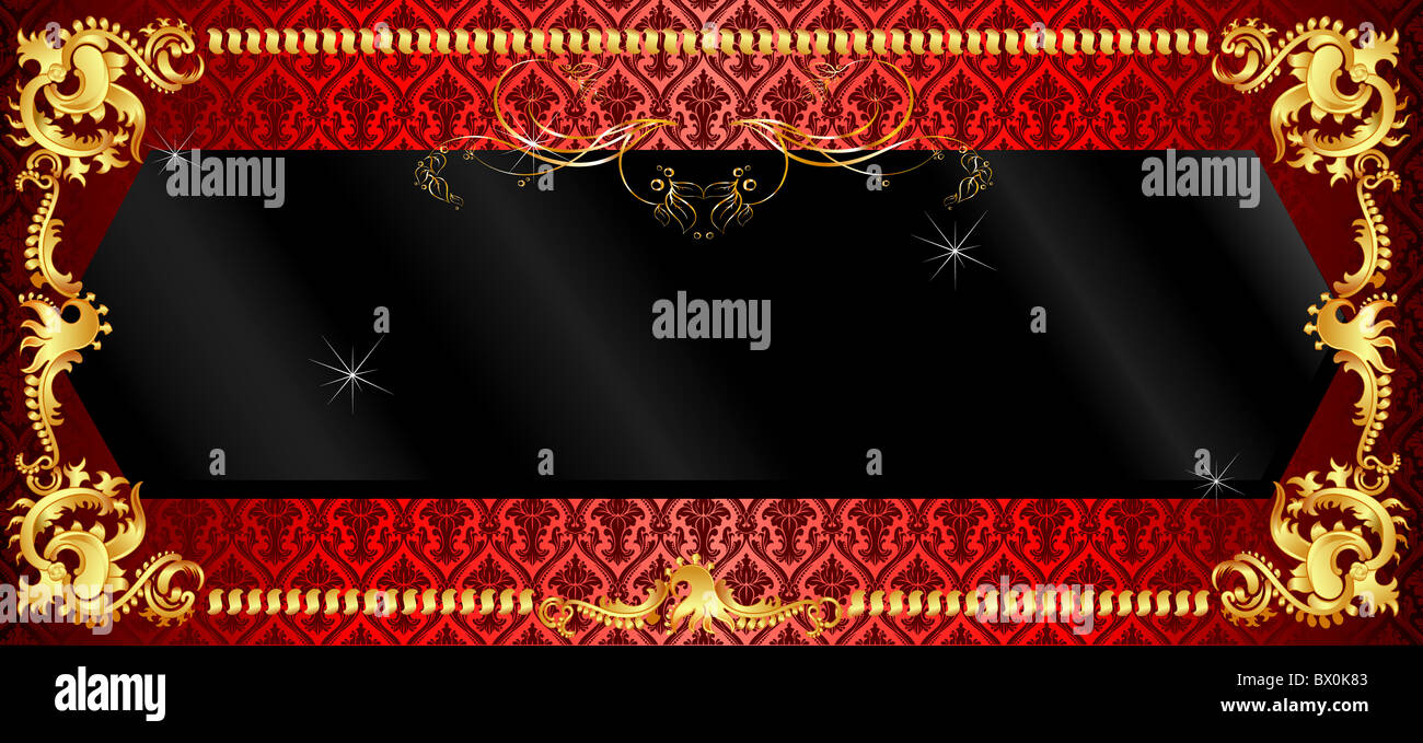 Red oval banner gold frame -Fotos und -Bildmaterial in hoher Auflösung ...
