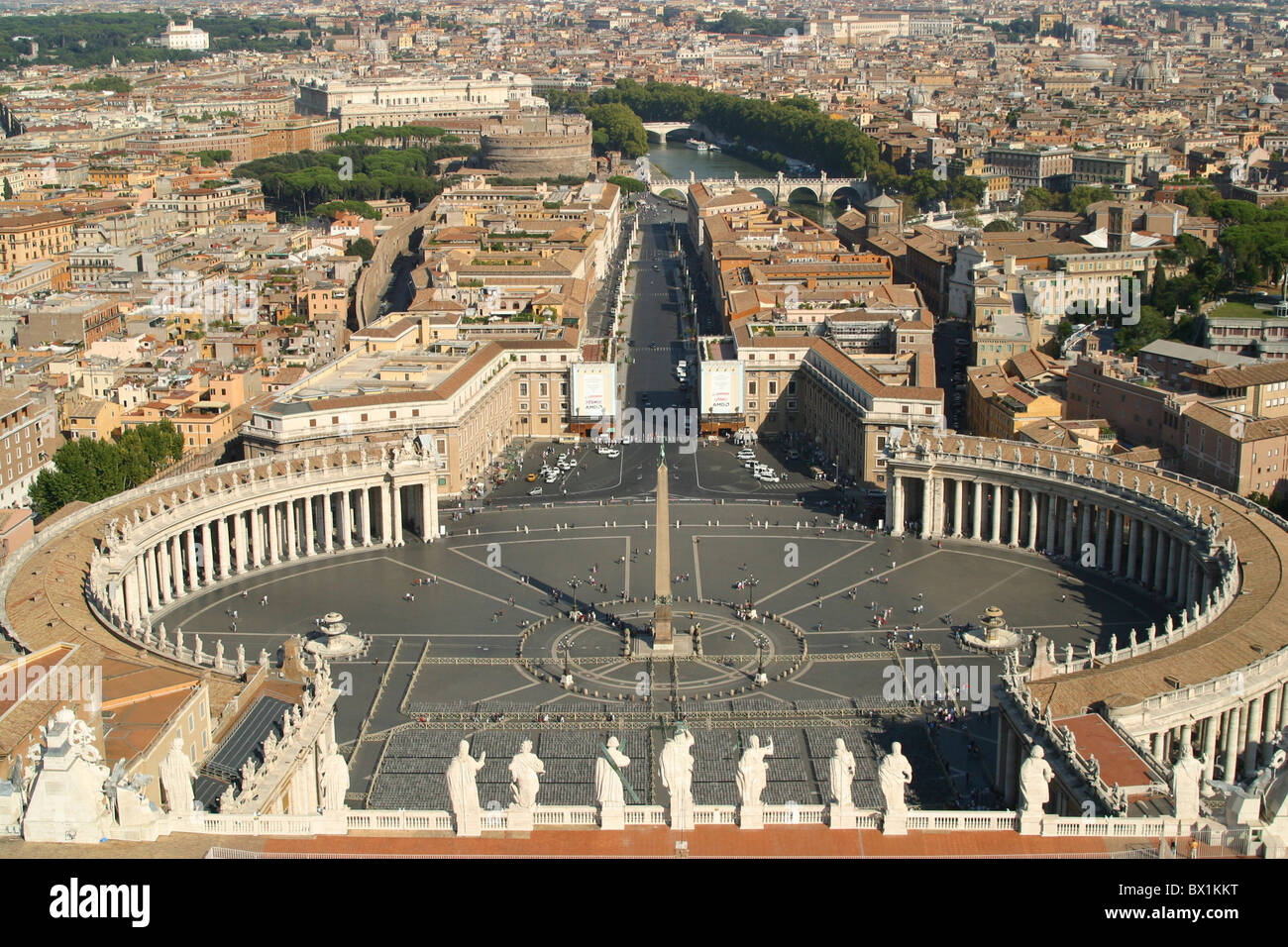 St. Petersplatz von oben gesehen, Vatikan, Rom, Italien Stockfotografie ...