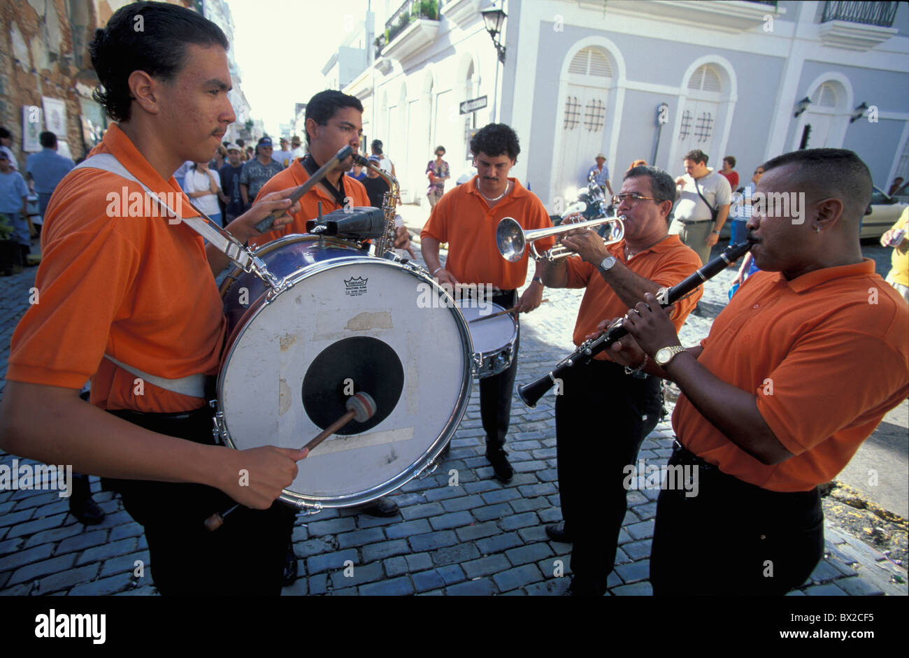 Straßenmusiker-Musiker-Musik-Band-Volume Old San Juan Puerto Rico ...
