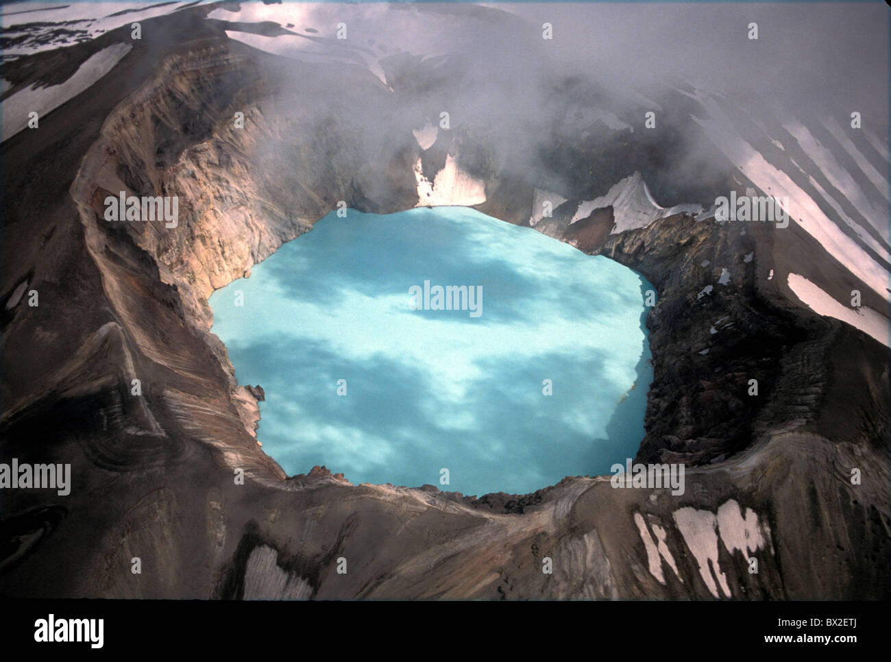 Aktiver Vulkan Luftbild Luftbild Caldera Krater See Luftbild Funnel ...