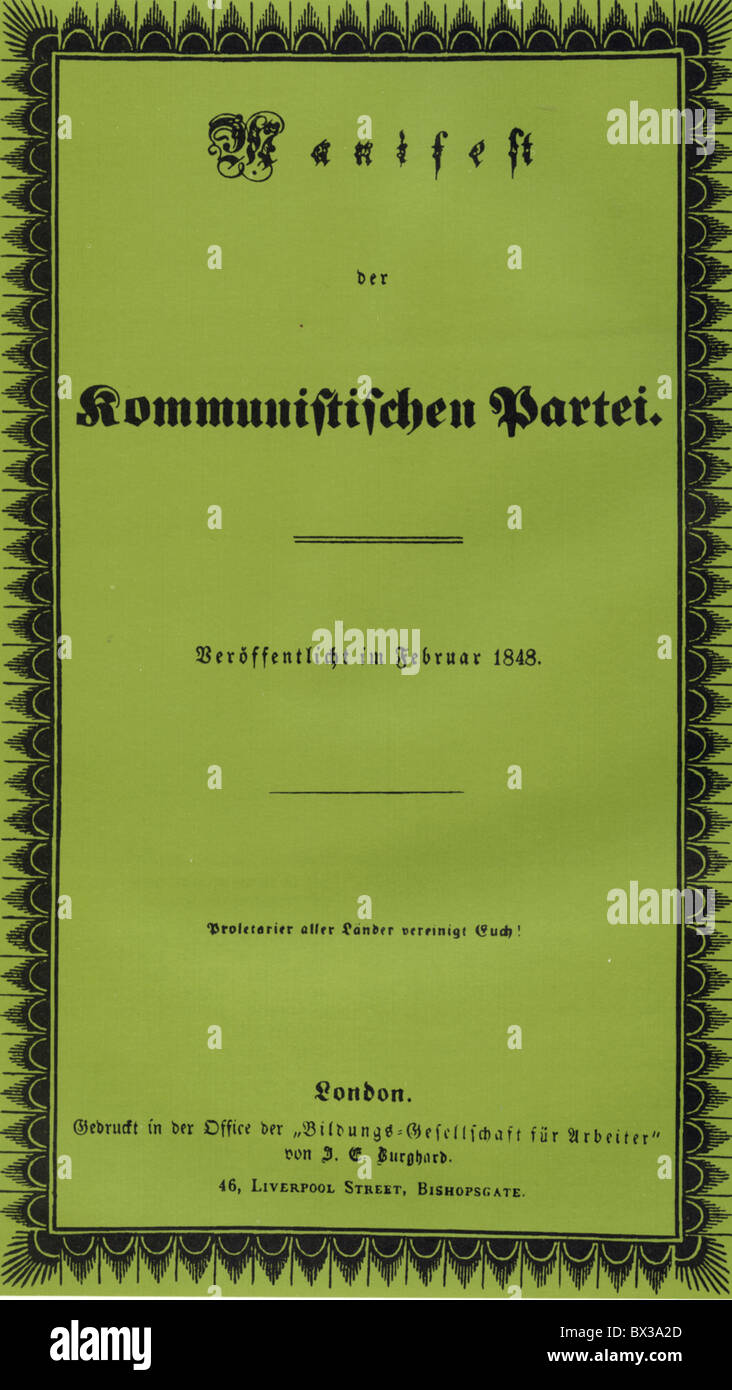 Das kommunistische manifest von 1848 -Fotos und -Bildmaterial in hoher Auflösung – Alamy