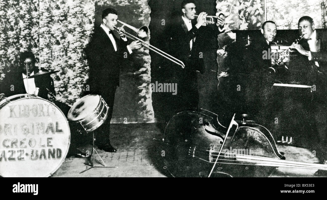 KID ORY ORIGINAL CREOLE JAZZ BAND über 1910 mit Ory an der Posaune ...