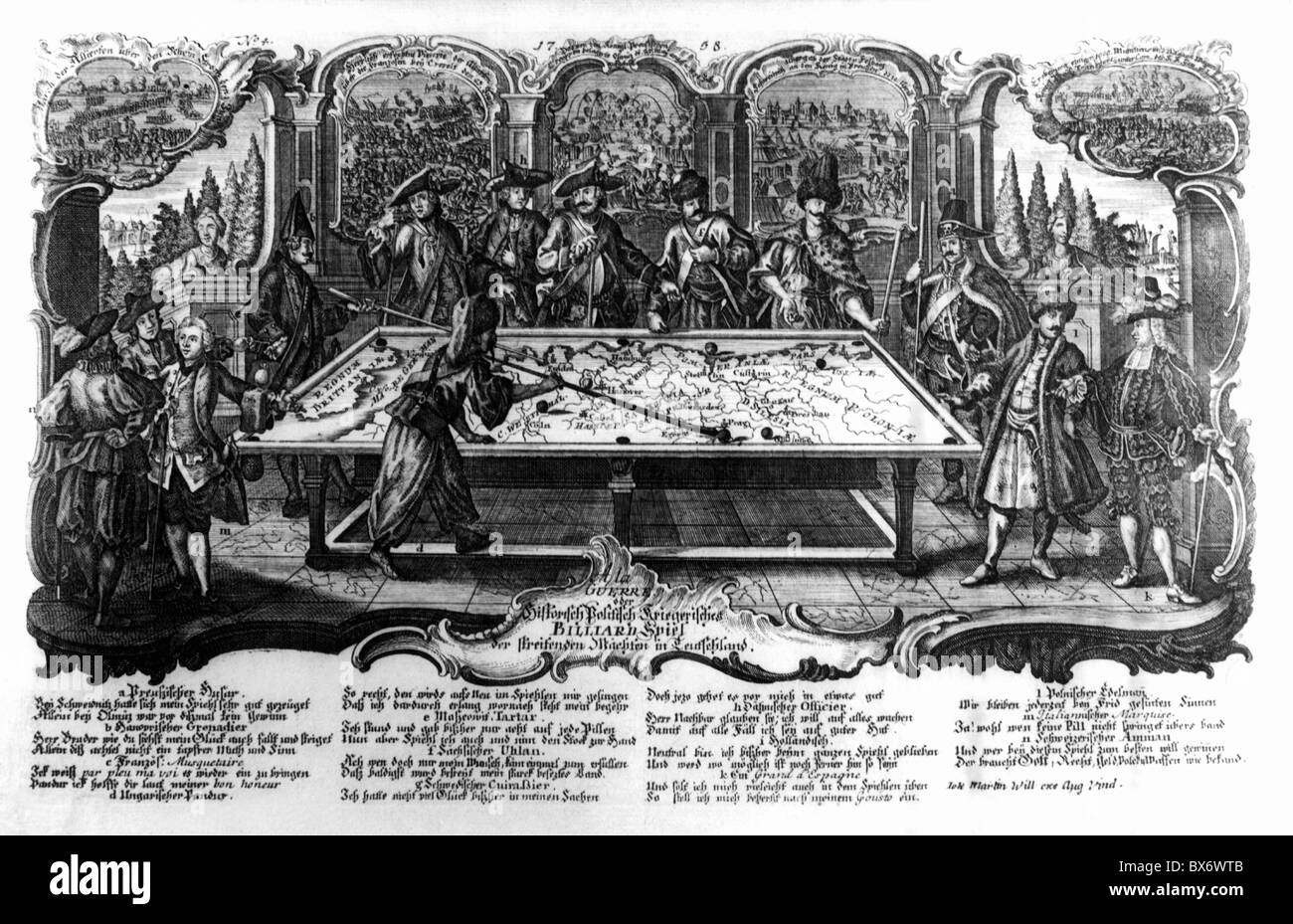 Historische karte von europa 1756 Schwarzweiß-Stockfotos und -bilder - Alamy