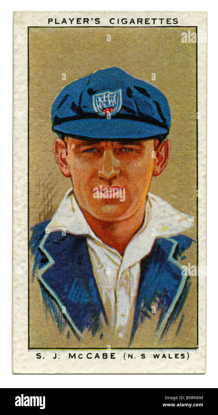 1934-Zigarette-Karte mit Porträt des Cricketspieler von Stan (Stanley ...