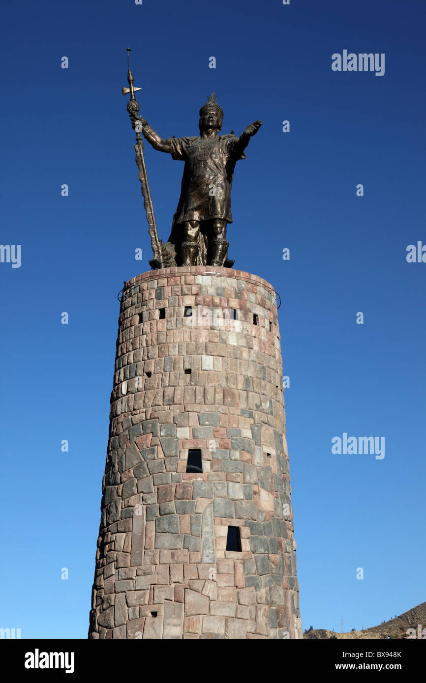 Denkmal für die Inka Inka Pachacútec Yupanqui oder Pachacutec, Cusco ...