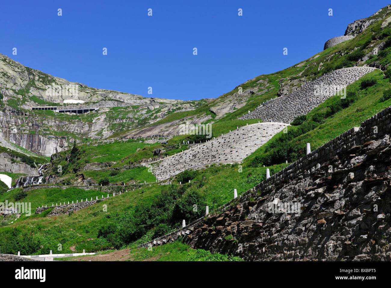 Alten Gotthard-Passstrasse, Tremola, Kanton Tessin, Schweiz, Europa ...