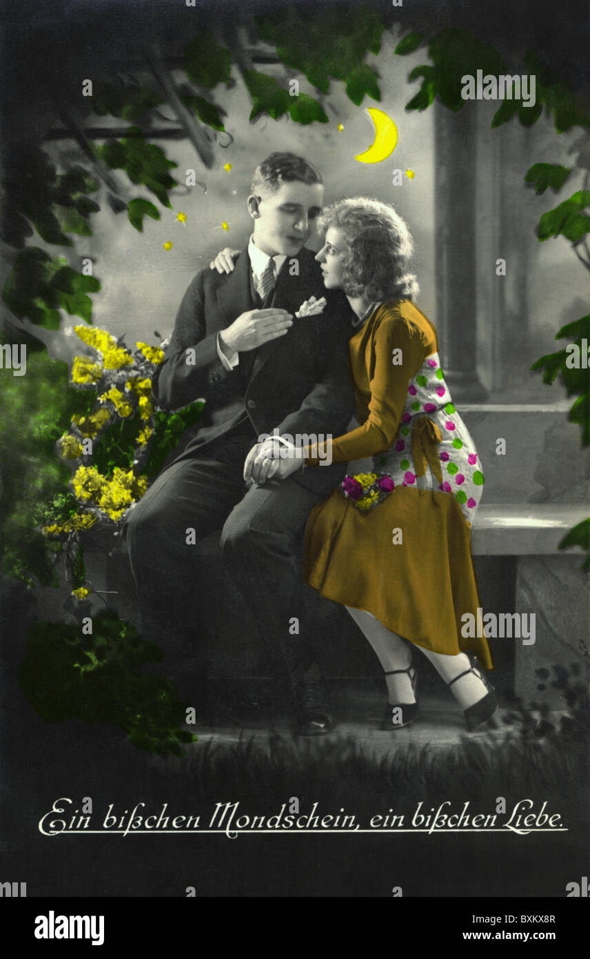 Personen, Paare, Liebespaar im Garten, Deutschland, 1932, Zusatz-Rechte ...