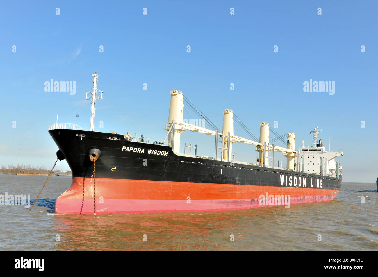 Leere Bulk Schiff am Anker, Mississippi River, New Orleans, Louisiana ...