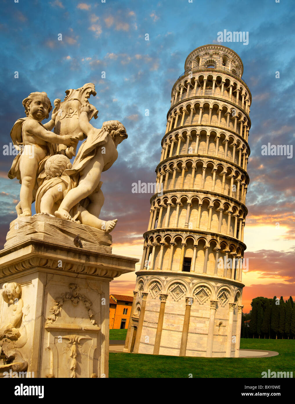 Schiefer Turm von Pisa - ein UNESCO-Weltkulturerbe, Piazza del Miracoli ...