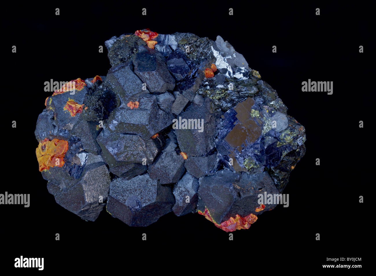 Realgar (rot) - Arsen Sulfide - (ASS) - auf Bleiglanz (PbS)-sulfid ...
