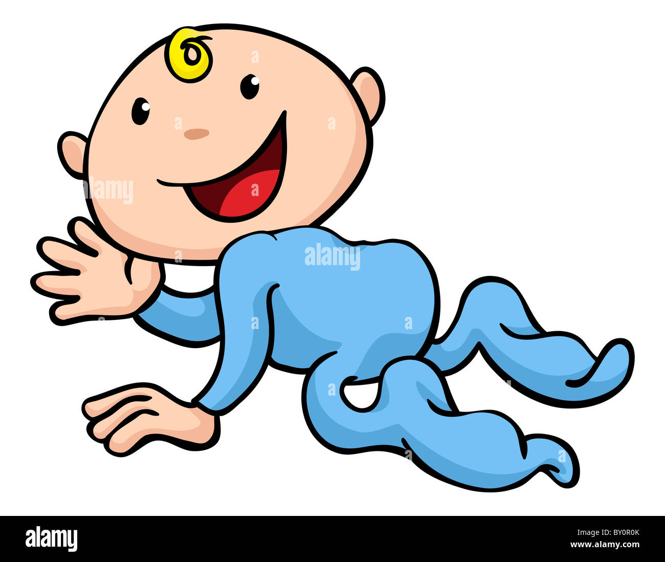 ClipArt Illustration ein glückliches süß Baby krabbeln und winken ...