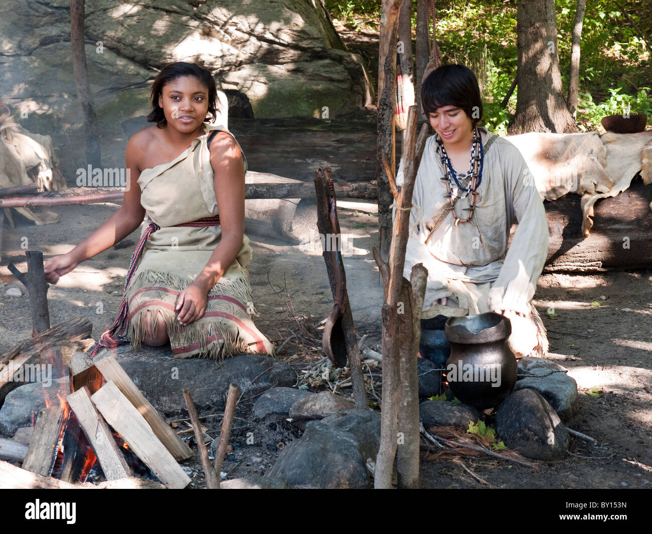 Die Plimoth Plantation Museum in Plymouth Massachusetts wo Schauspieler ...
