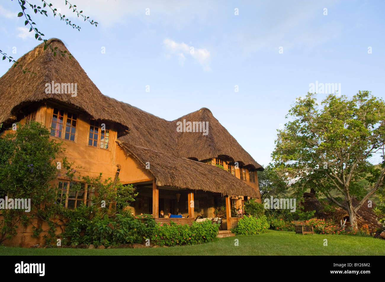 Kenia, Laikipia, Lewa Downs. Das Haupthaus in Wilderness Trails, einer ...