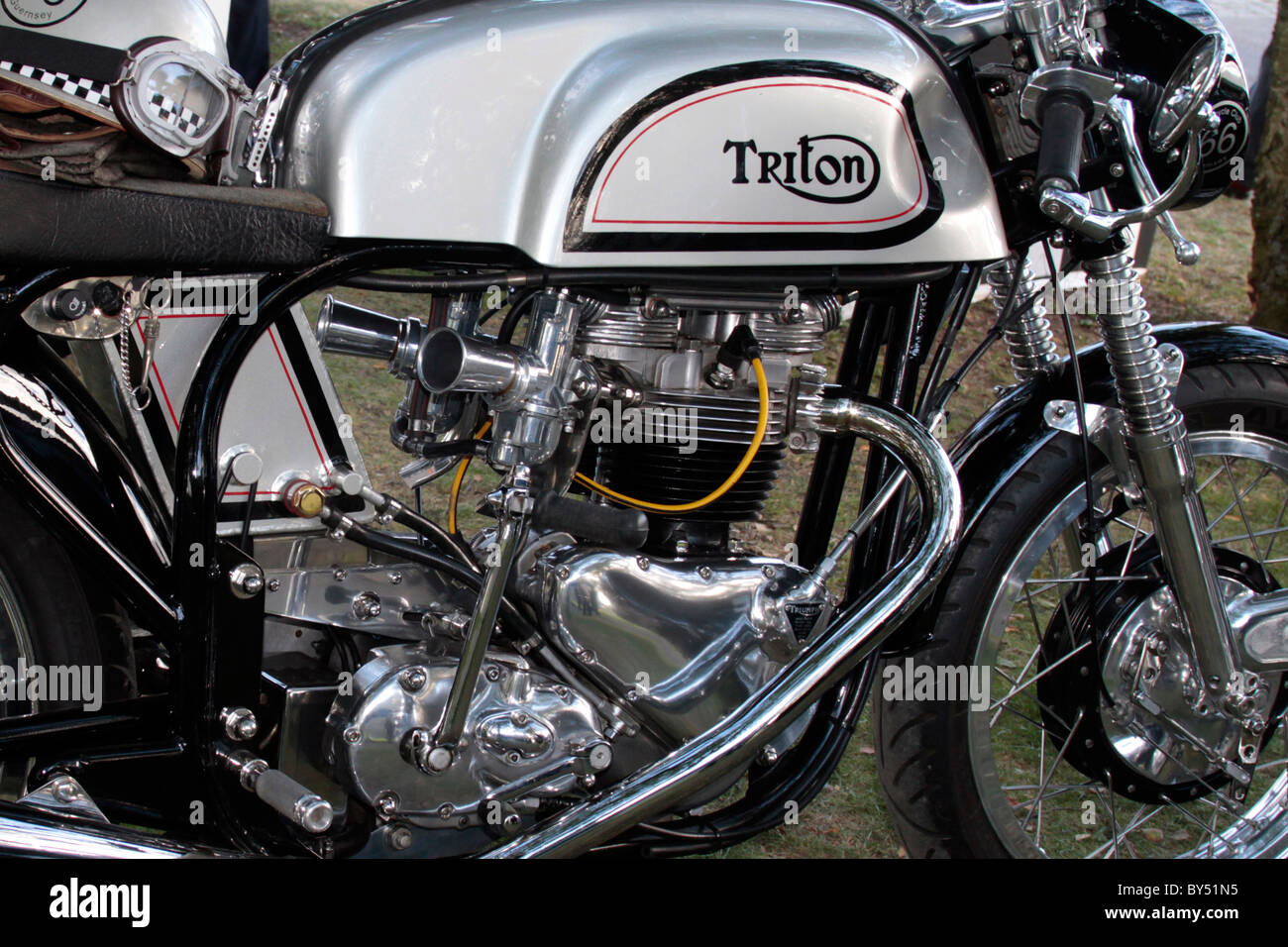Das Triton war ein veränderter Café Racer Motorrad der 1960er Jahre der ...