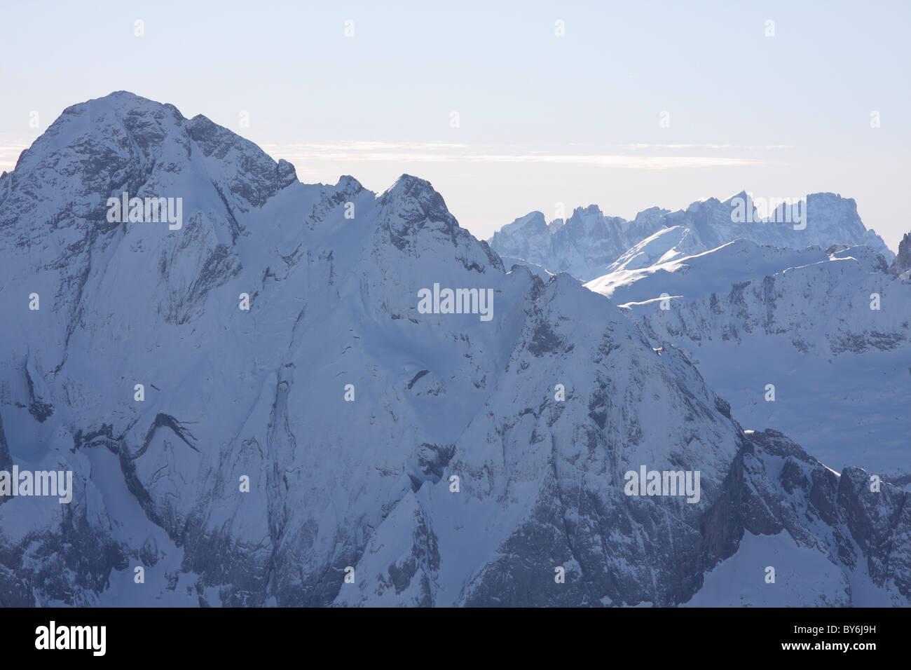 Marmolada Berg, Gran Vernel Wiew vom Pordoi Spitze, Canazei, Dolomiten ...