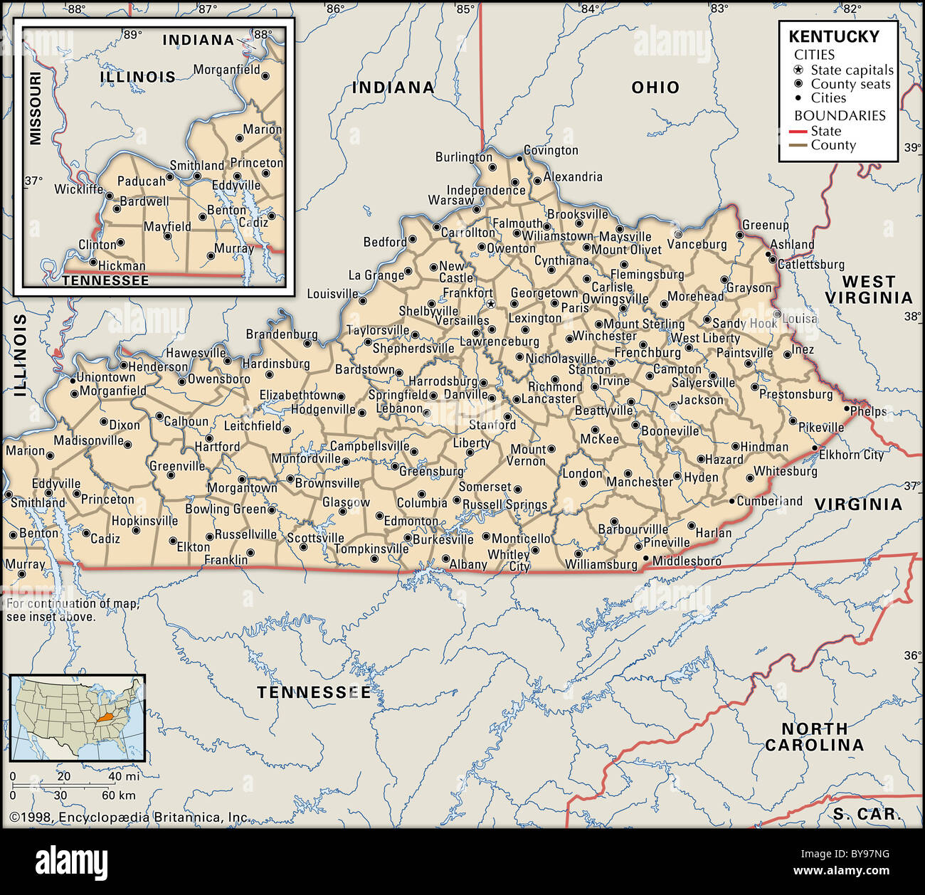 America map mountains political map -Fotos und -Bildmaterial in hoher ...