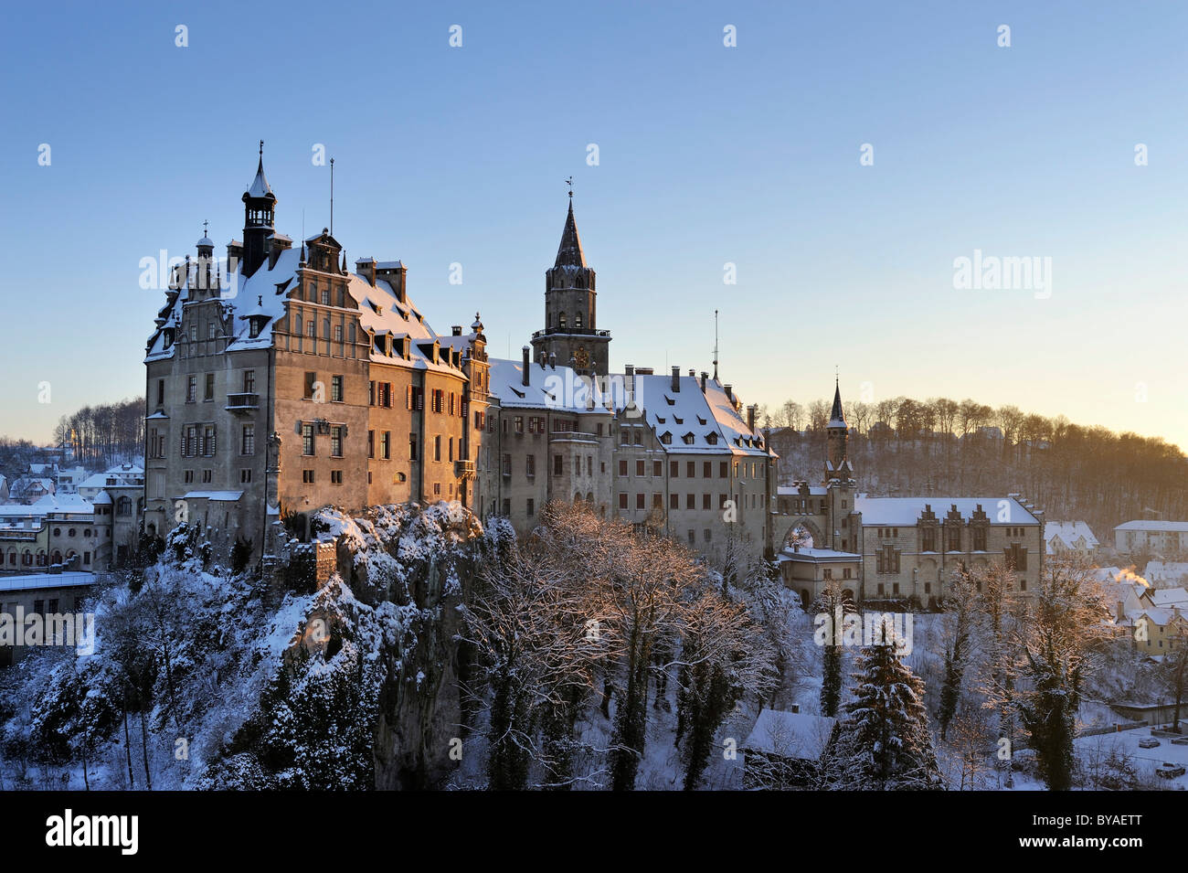 Schloss Sigmaringen Schloss im Winter Abendsonne, Landkreis Sigmaringen ...