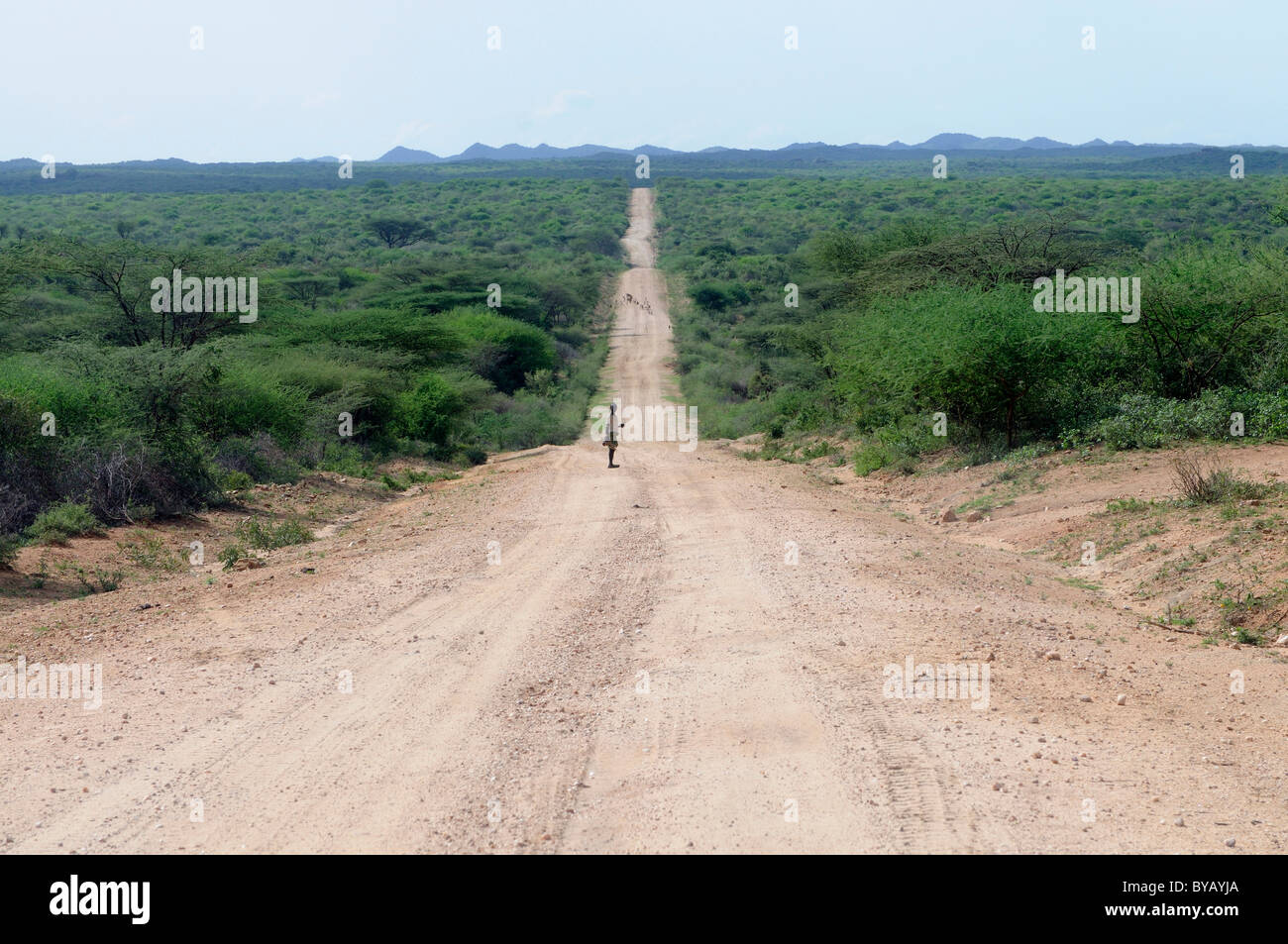 Steiniger Weg durch die südlichen Omo-Tal in Äthiopien, Afrika ...