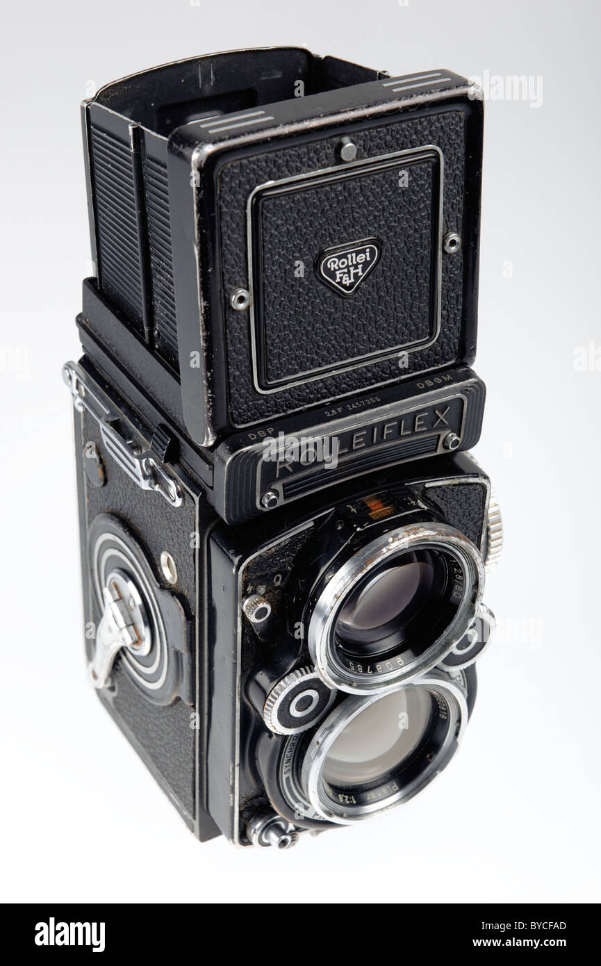 Rolleiflex 2.8F (Twin Lens Reflex, TLR) alte Filmkamera Stockfotografie ...