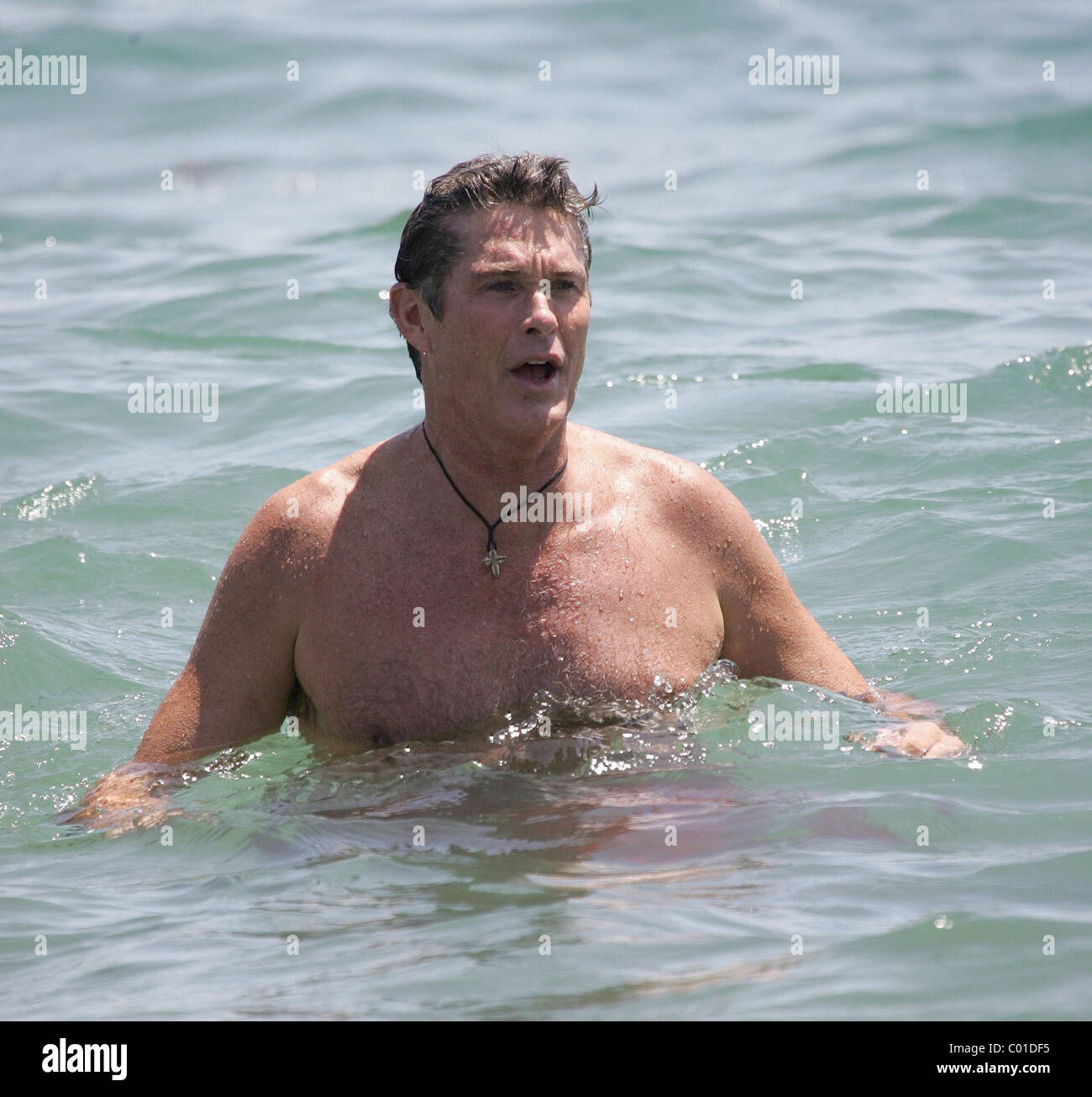 Baywatch star David Hasselhoff war wieder in das Wasser für seine ...