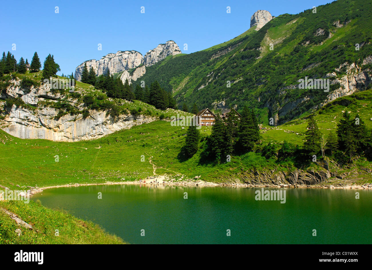 Berggasthaus Bollenwees am idyllischen Faelensee See, Bruelisau, Kanton ...