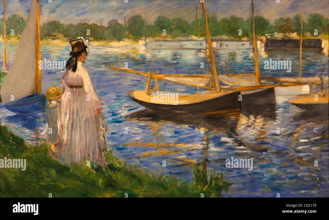 Ufer der Seine bei Argenteuil von Edouard Manet, 1874, Courtauld Gallery, Somerset House, London ...