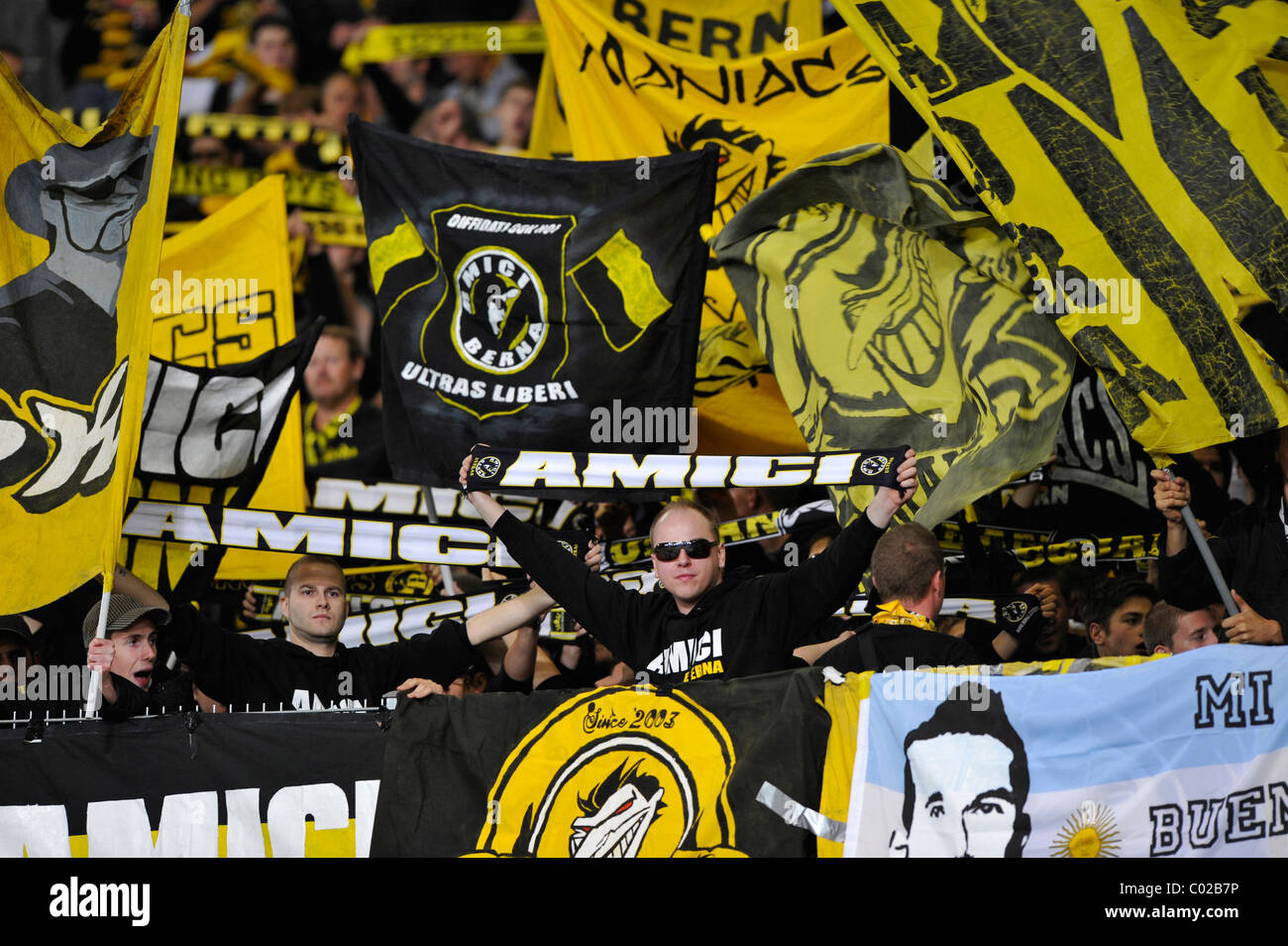 Fanblock von Young Boys Bern, Mercedes-Benz Arena, Stuttgart, Baden ...