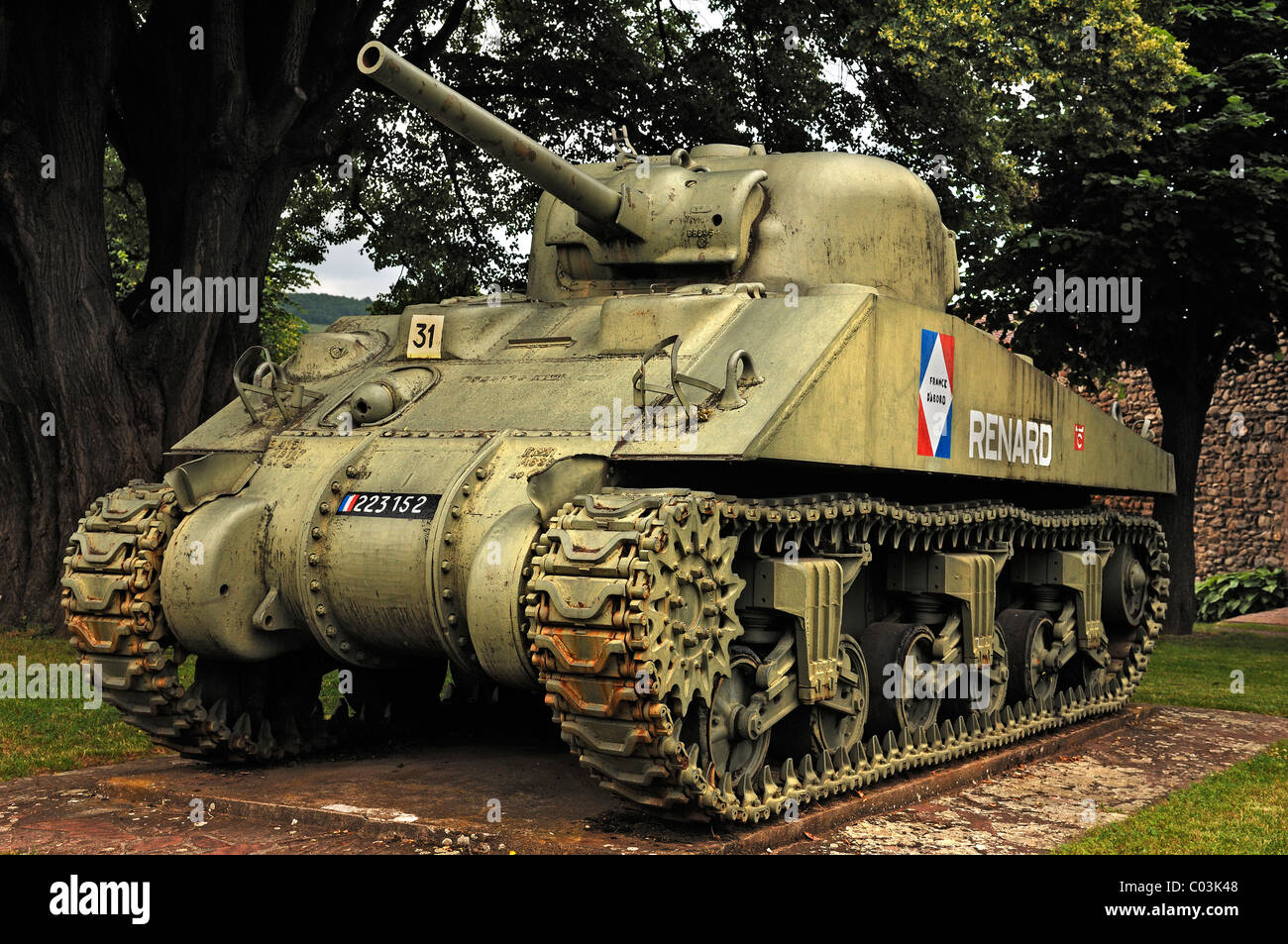 Französische Panzer Denkmal, Renard aus dem zweiten Weltkrieg 1944 vor ...