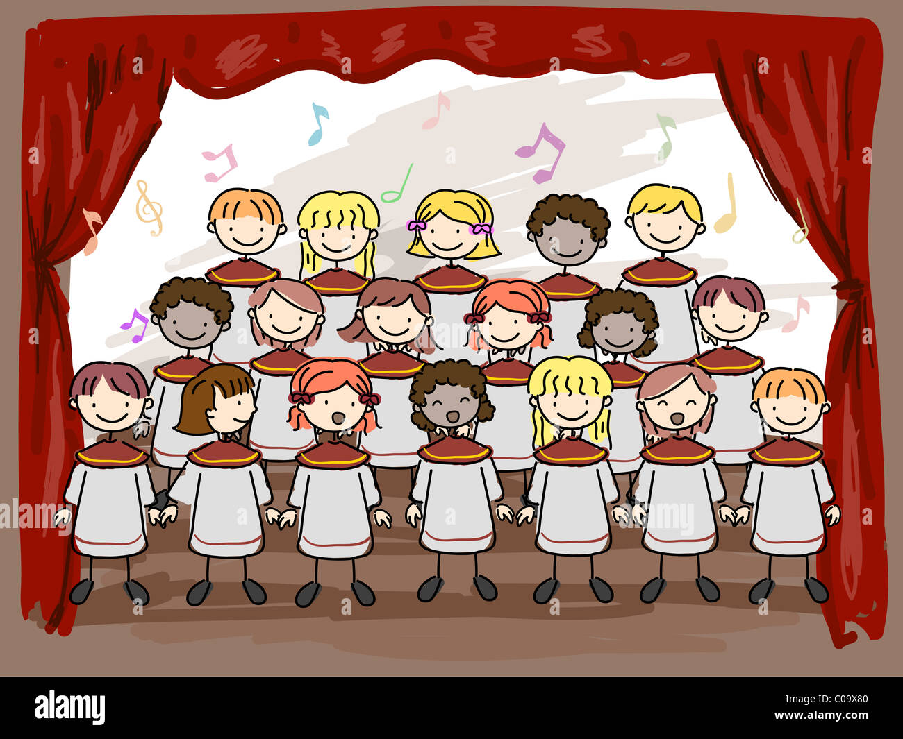 Abbildung von einem Kinderchor auf der Bühne Stockfotografie - Alamy