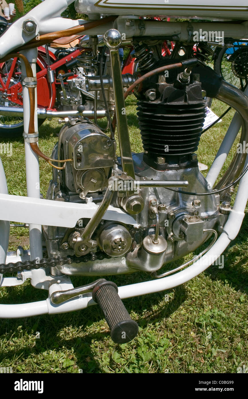 Oldtimer Motorradmotor hautnah Stockfotografie - Alamy