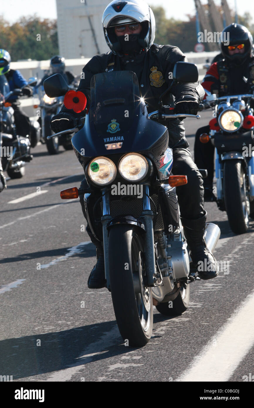 Jährliche Hoggin the Bridge Bikers Veranstaltung, Chepstow, Wales. Von ...