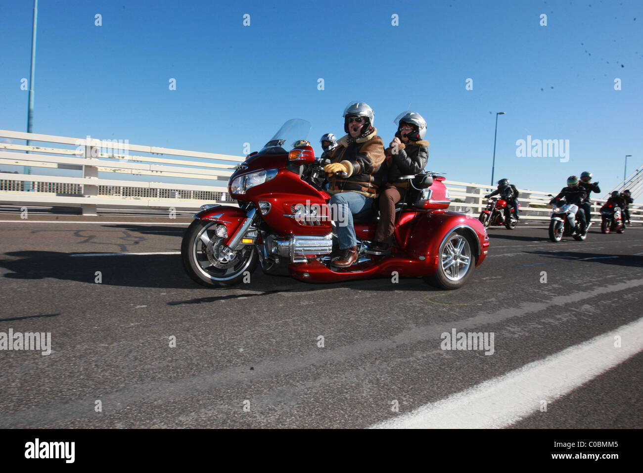 Jährliche Hoggin the Bridge Bikers Veranstaltung, Chepstow, Wales. Von ...