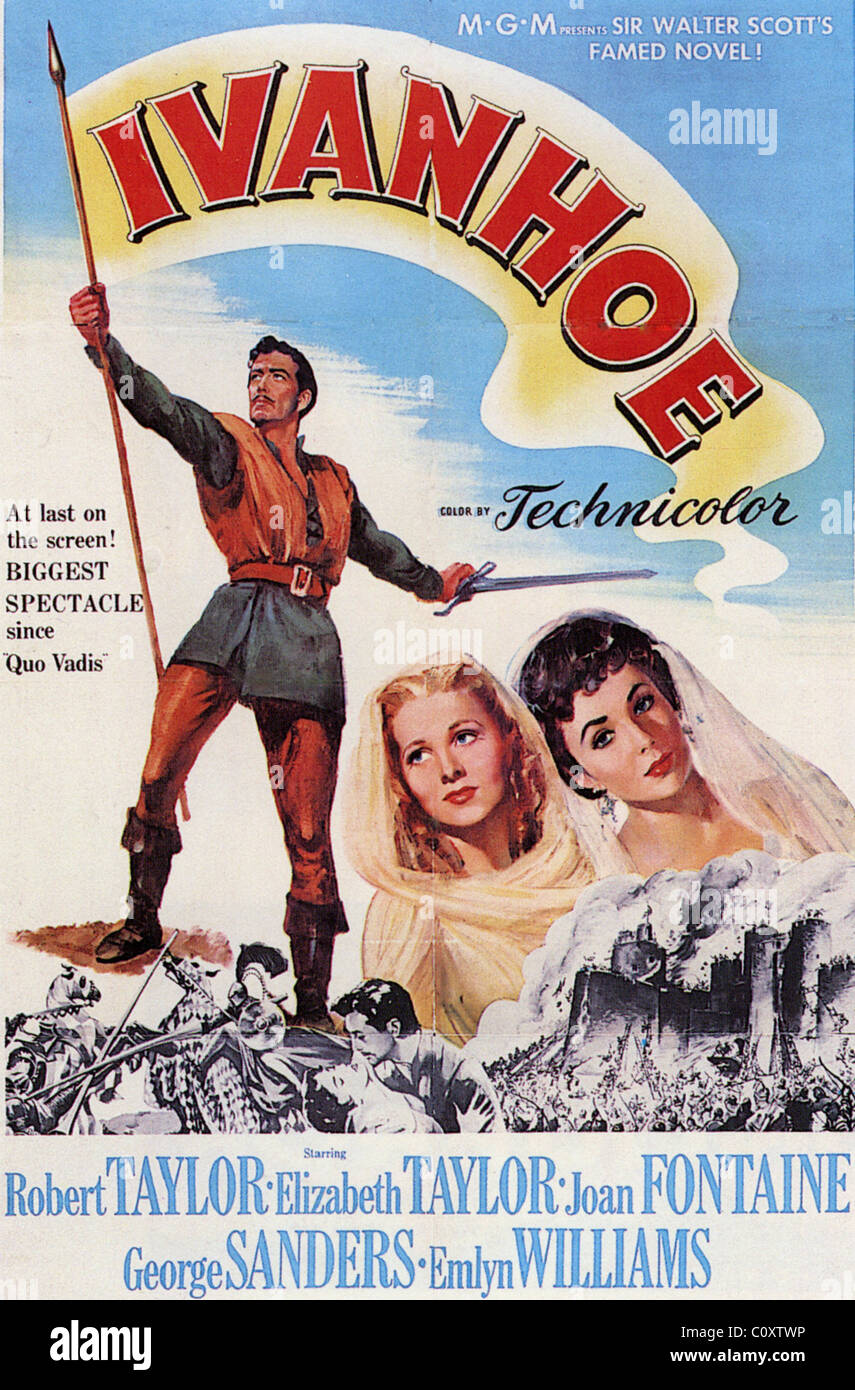 IVANHOE Plakat für 1952 MGM film mit Robert Taylor und Elizabeth Taylor ...