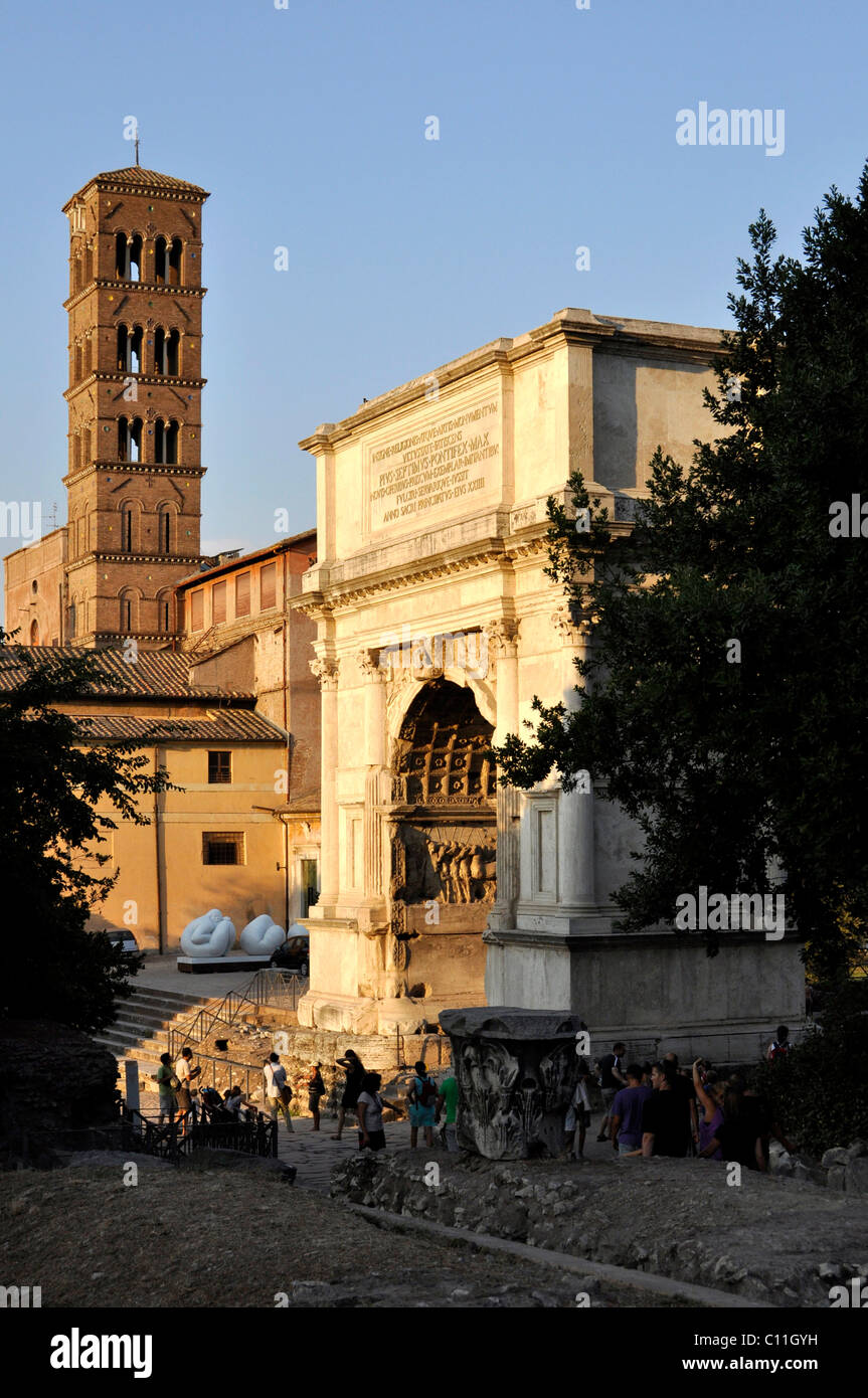Basilica di Santa Francesca Romana, Campanile, Bogen von Titus, Forum Romanum, das Forum Romanum ...