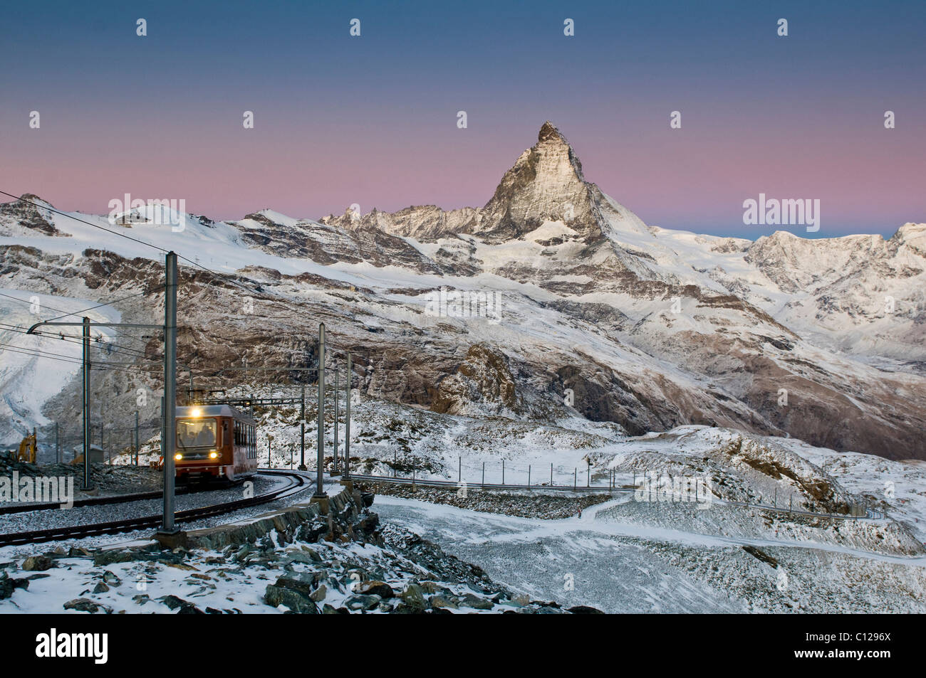 Gornergrat Ridge und Mt. Matterhorn, Zermatt, Schweiz, Europa ...