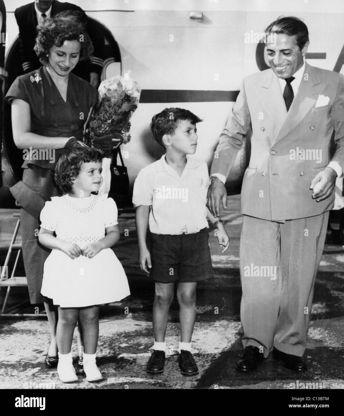 Von links: Christina Onassis, Alexander Onassis, Aristotle Onassis ...