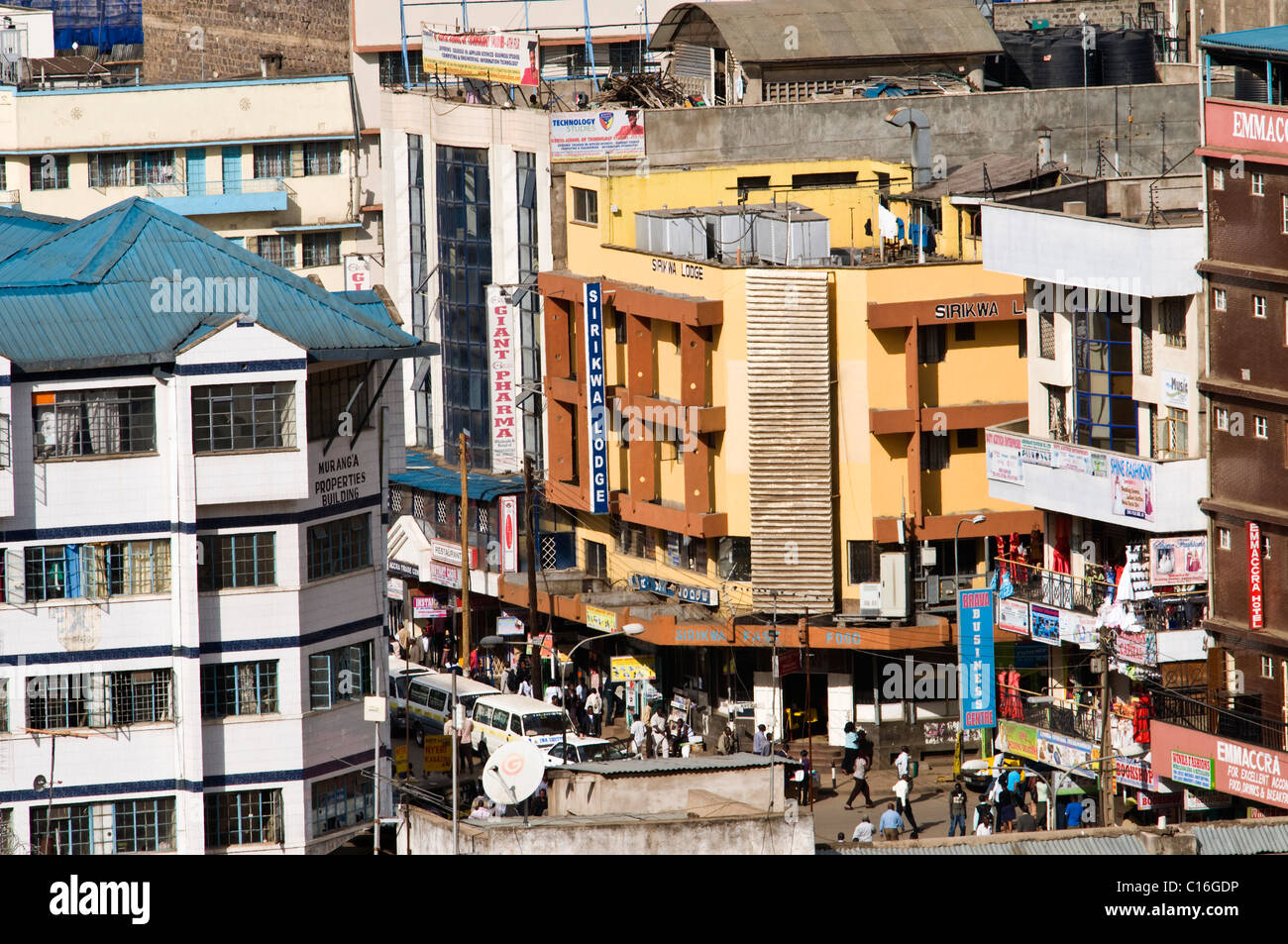 Luftaufnahme der Stadt und Accra Straße, Blick nach Osten Nairobi Kenia ...