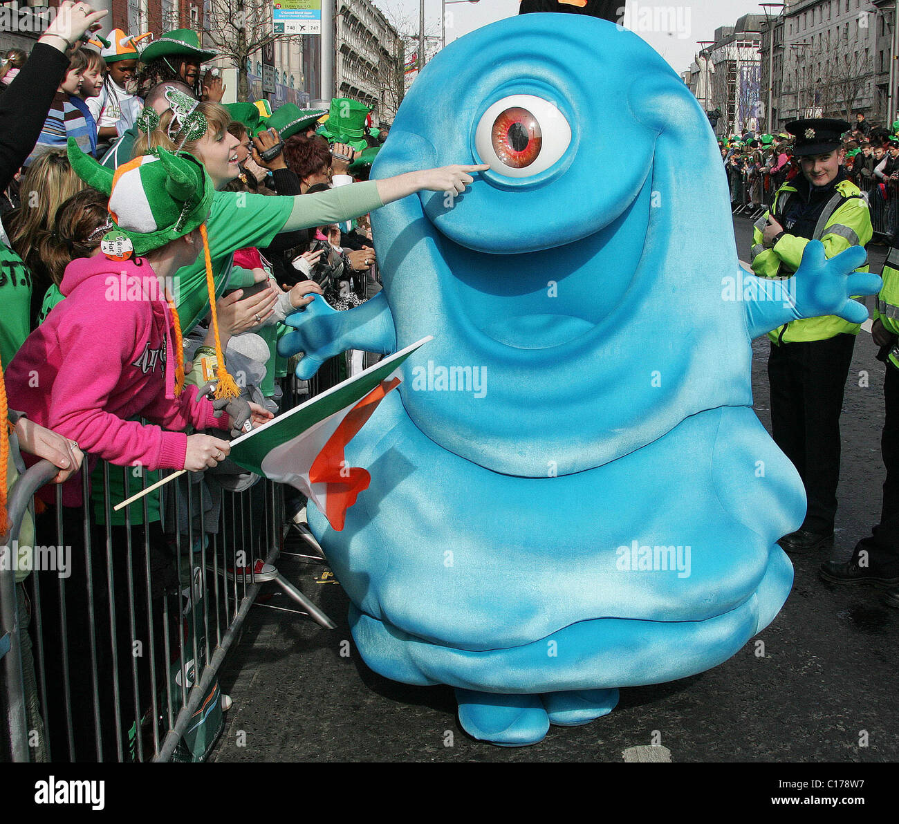 Die St. Patricks Day Parade findet in Dublin statt. Der Charakter ...