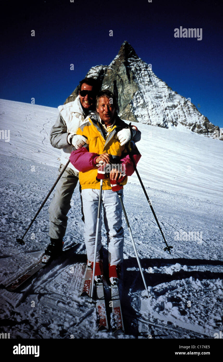 Schweiz, Bern (Berner Oberland), Saanenland, Roger Moore und Rudy ...