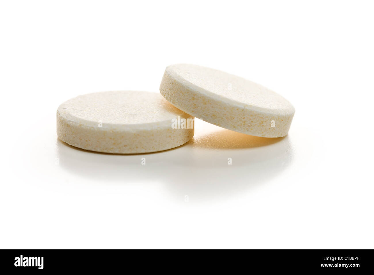 Brausetabletten Tabletson weißen Hintergrund Stockfotografie - Alamy