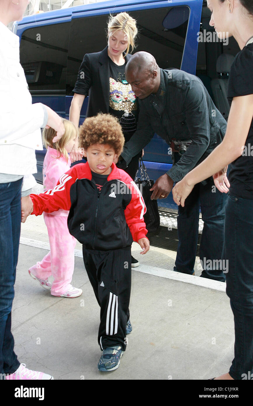 Heidi Klum sagt good Bye zu ihrem Ehemann Seal am LAX, mit ihren ...