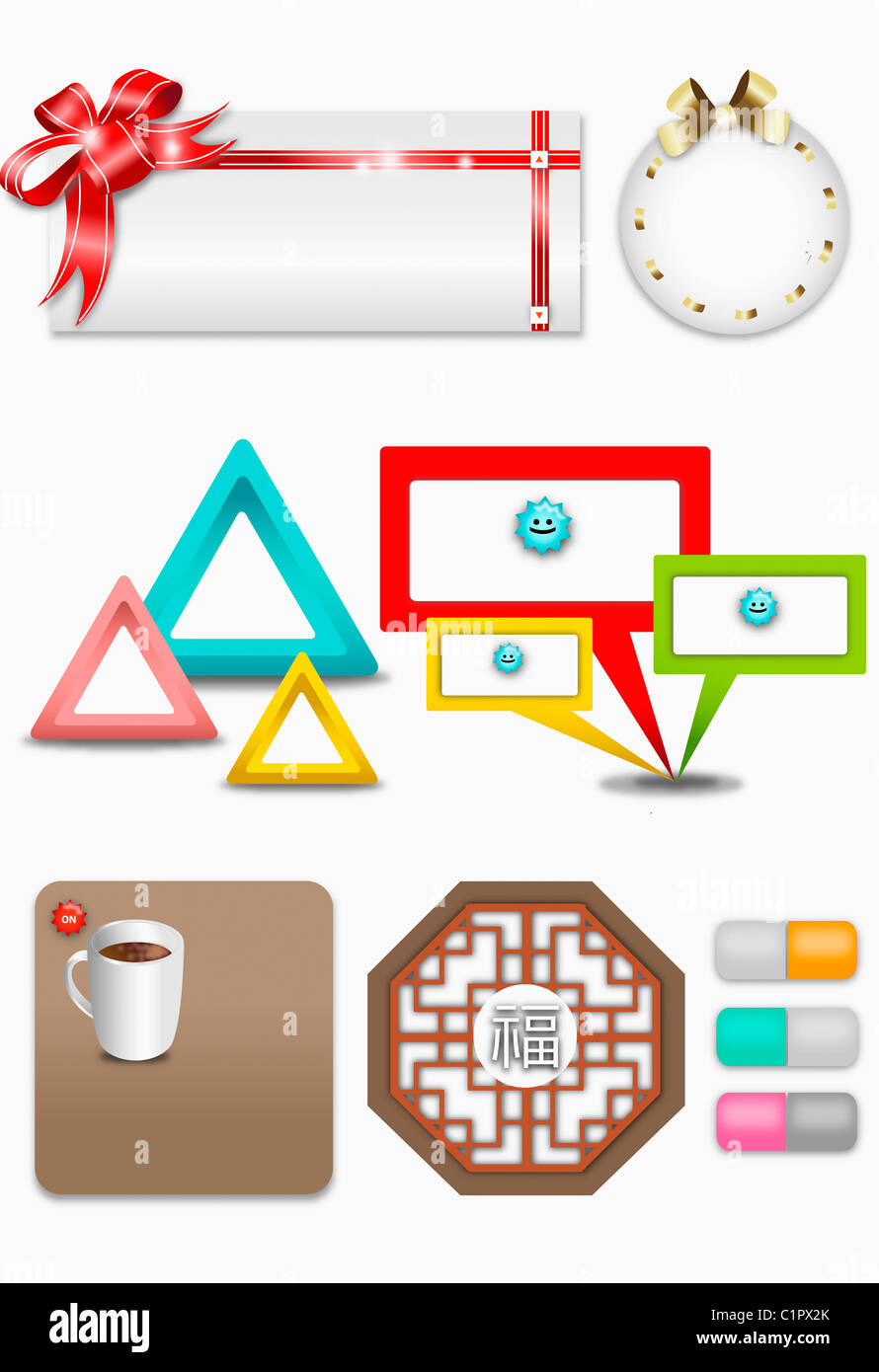 verschiedene Arten von Widget-Symbole Stockfotografie - Alamy