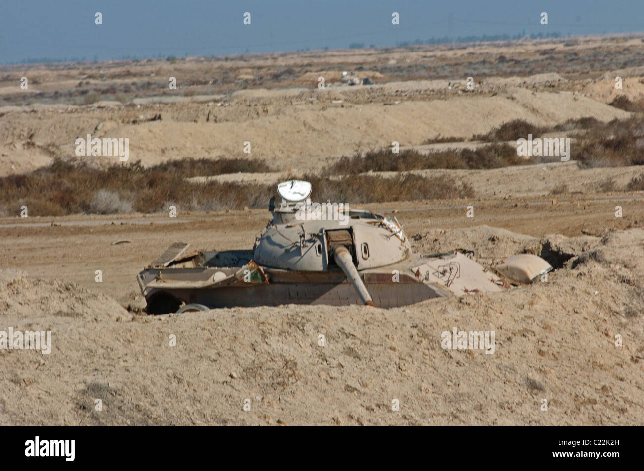eine Blowup zerstört T54 Irak Panzer in der Wüste Stockfotografie - Alamy