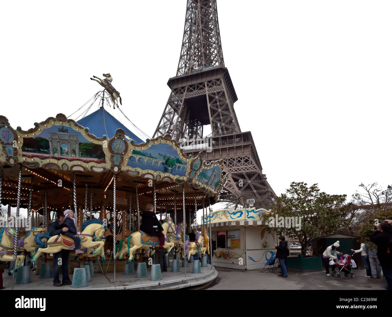 Das Karussell in Paris Eiffelturm Paris Frankreich schneiden Sie ...