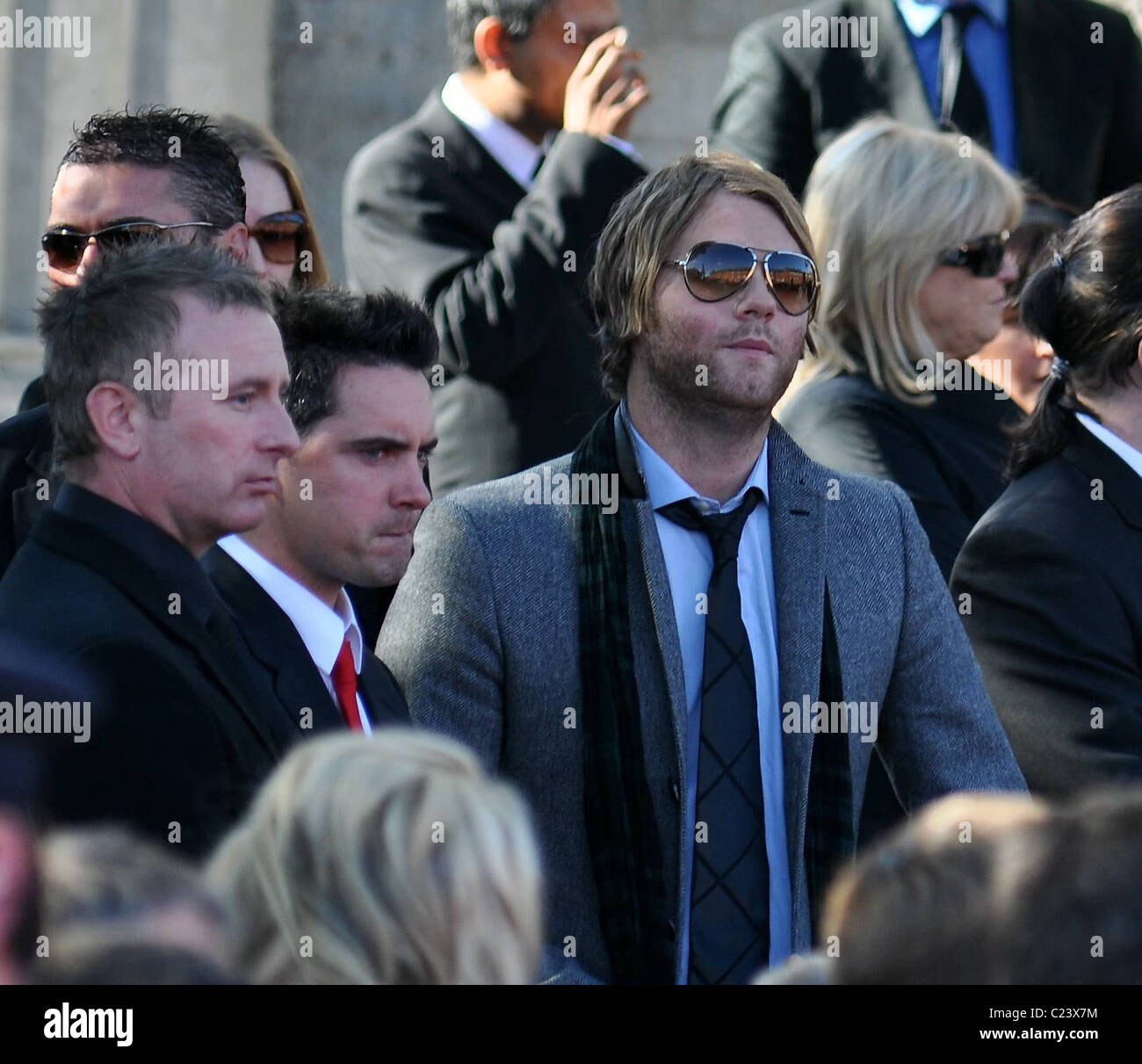 Brian McFadden der Totenmesse vor der Beerdigung von Boyzone Sänger ...