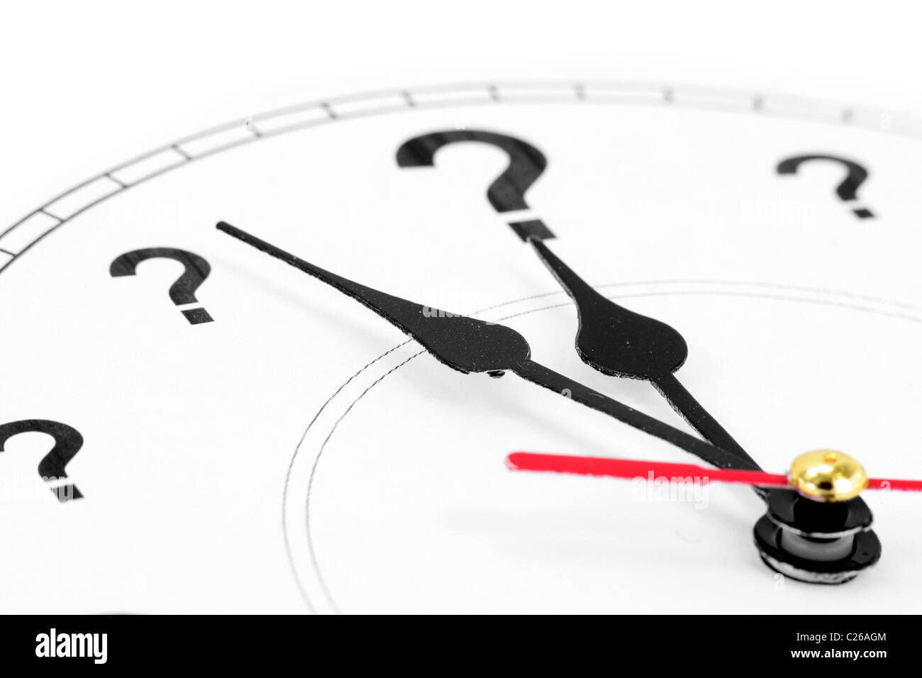 Fragezeichen-Uhr, Konzept der Zeit Stockfotografie - Alamy