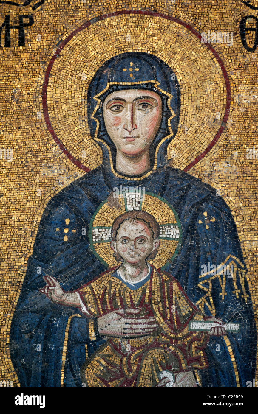 Komnenos Mosaiken im ehemaligen orthodoxen patriarchalischen Basilika Hagia Sophia, Istanbul ...