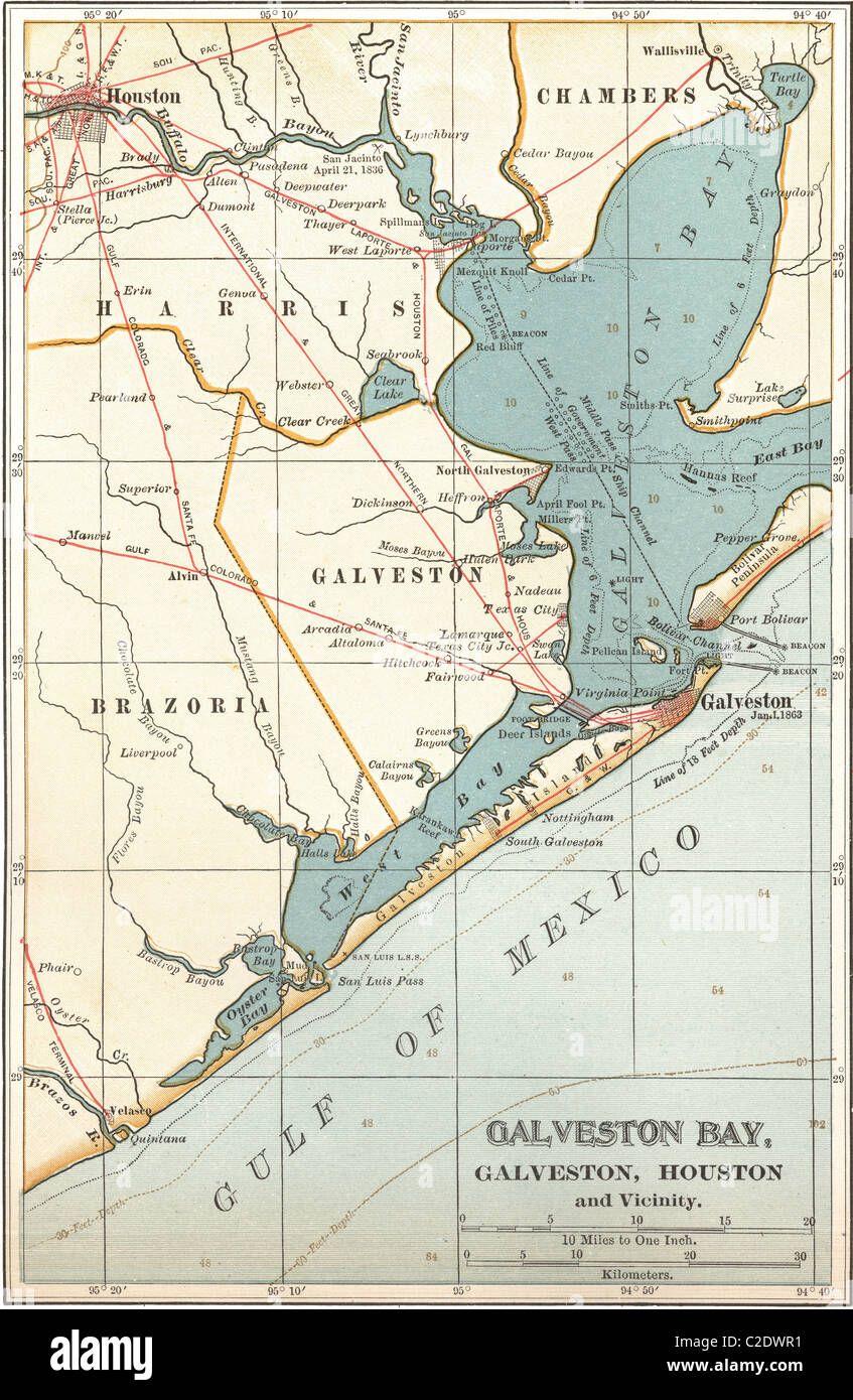 Map of galveston bay -Fotos und -Bildmaterial in hoher Auflösung – Alamy